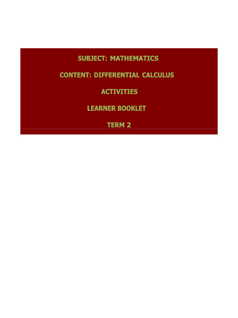 Calculus Worksheets | PDF | Differential Calculus | Calculus