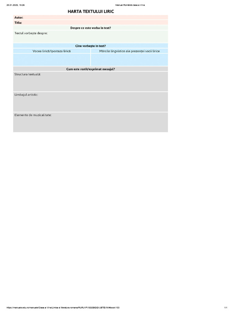 Harta Textului Liric | PDF