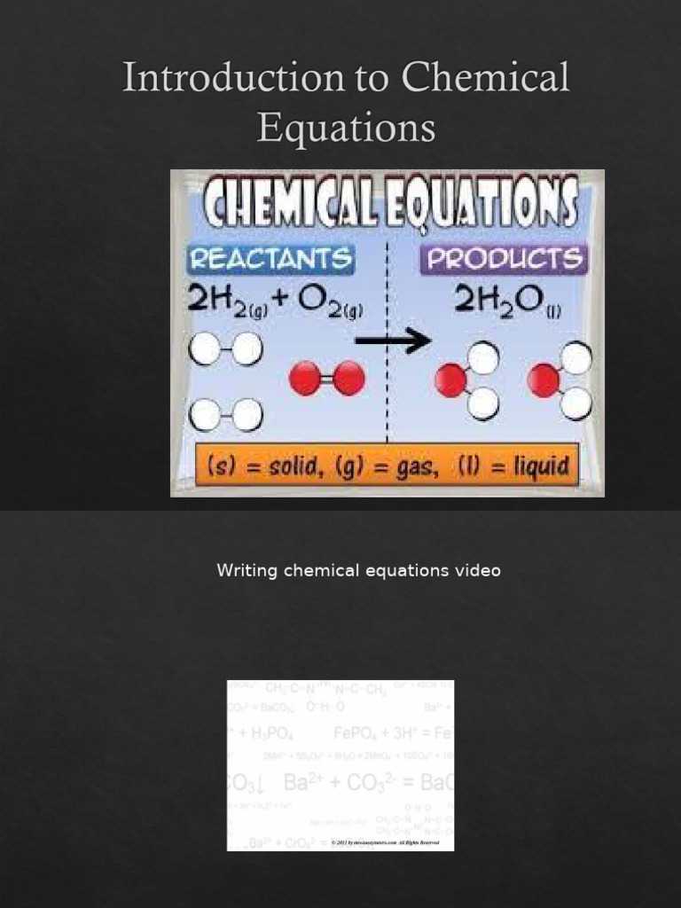 Introduction To Chemical Equations | PDF