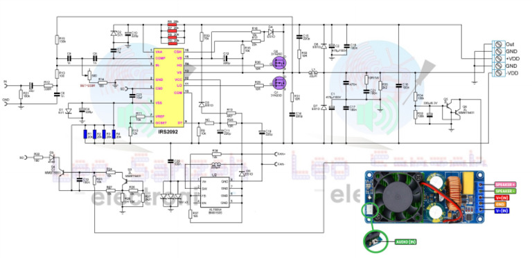 Irs2092 Amplifier 500w Module Schematic | PDF