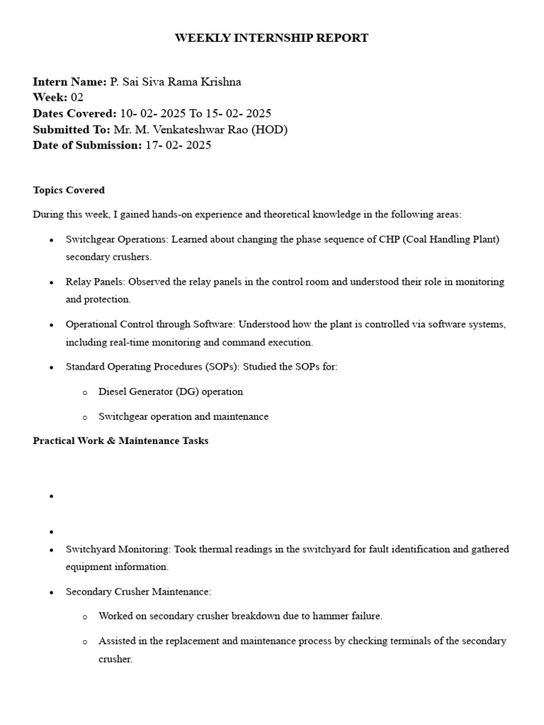 Weekly Internship Report: Week 2 Insights | PDF