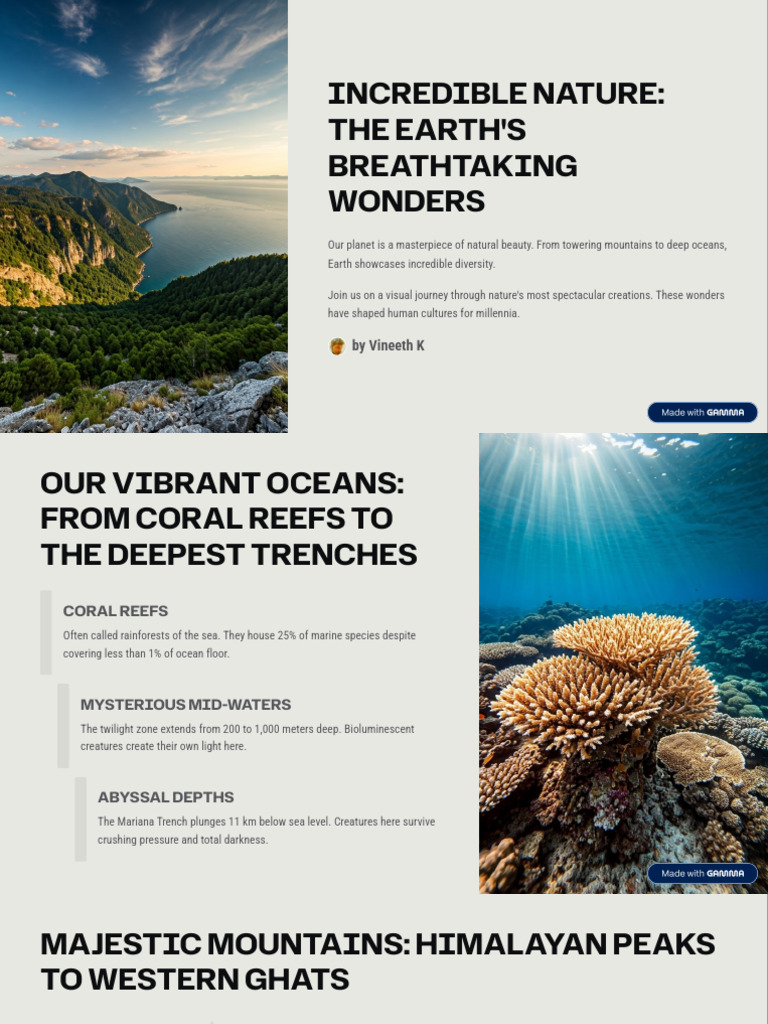 Incredible Nature The Earths Breathtaking Wonders | PDF | Earth | Oceans