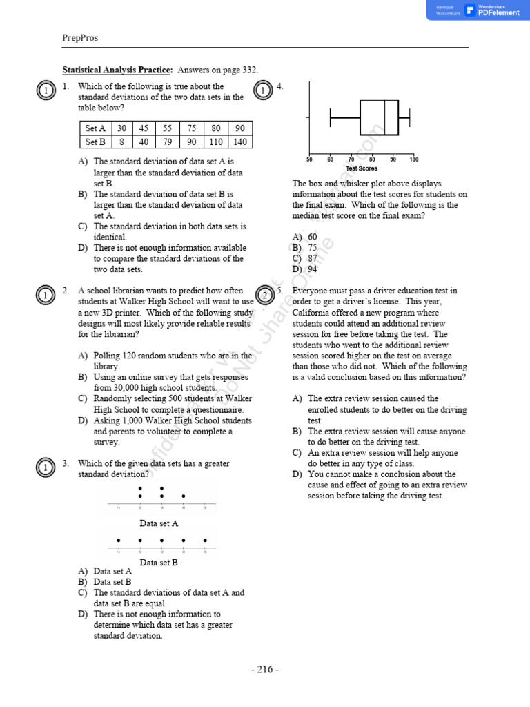 PrepPros Complete Guide DSAT CH 22-24 | PDF | Standard Deviation | Median