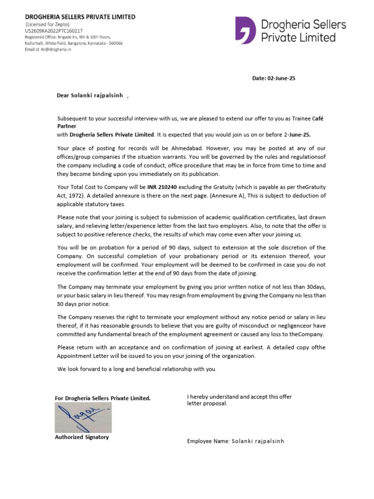 Solanki Rajpalsinh DSPL5787 Harni | PDF | Employment | Taxes