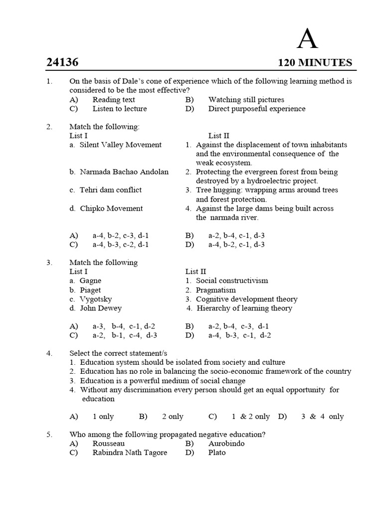 Set 2024 General Paper 2 | PDF | Learning | Mind