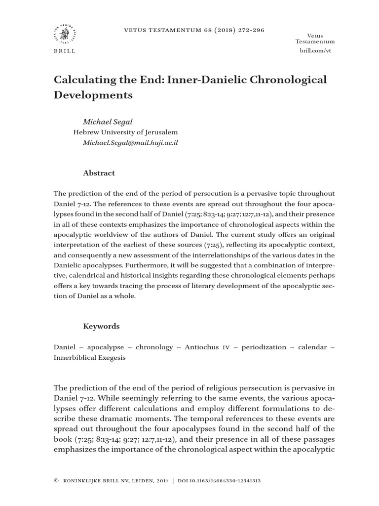 Calculating The End Inner Danielic Chro | PDF | Book Of Enoch | Book Of Daniel