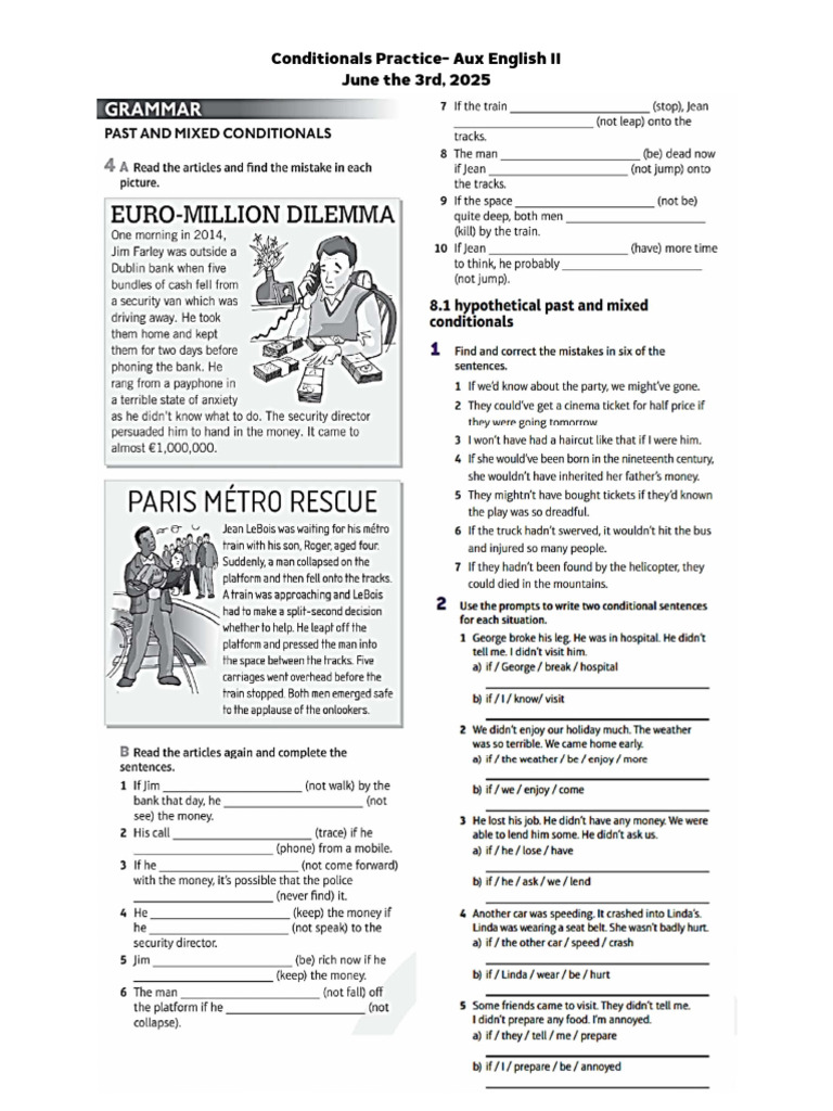 Conditionals Practice | PDF