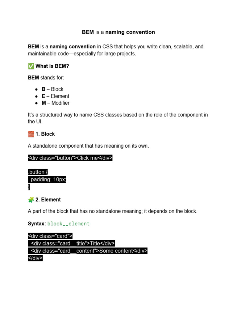 Block Element Modifier | PDF