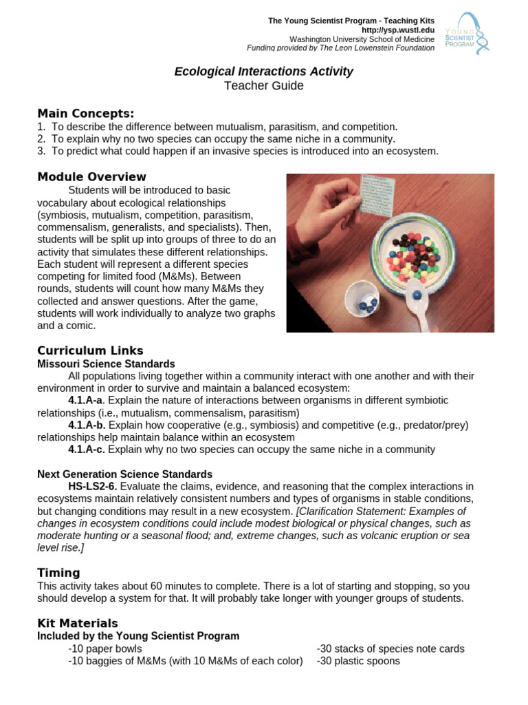 Ecological Interactions TeacherHandout-397b0437ccd71c32 | PDF ...