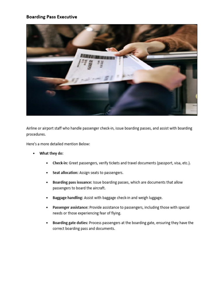 Boarding Pass Profile Details. | PDF