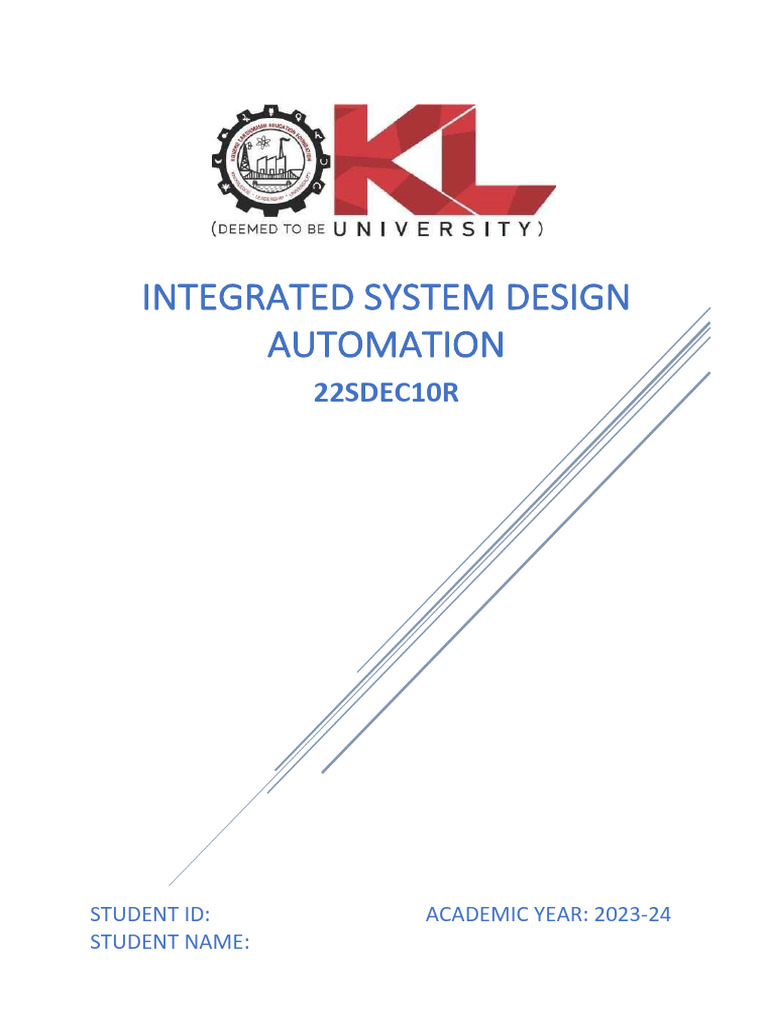 22sdec10r - Integrated System Design Lab Workbook | PDF | Hardware ...
