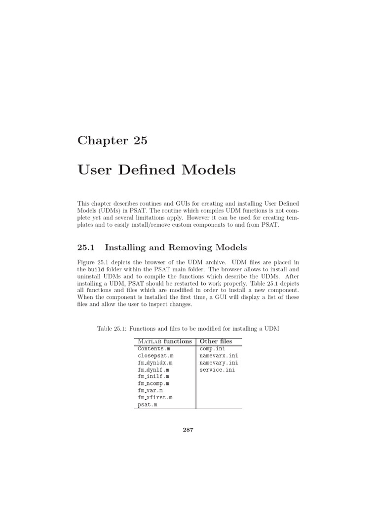 User Defined Models in PSAT Guide | PDF | Variable (Mathematics ...