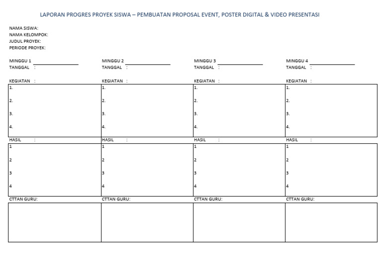 Laporan Progres Proyek Siswa | PDF