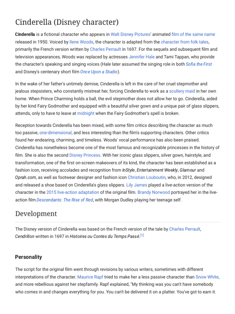 Cinderella (Disney Character) - Wikipedia Kennyanncarda | PDF