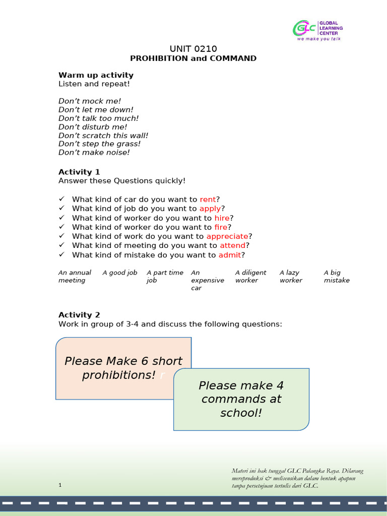 New Bsc0210 Prohibition and Command | PDF