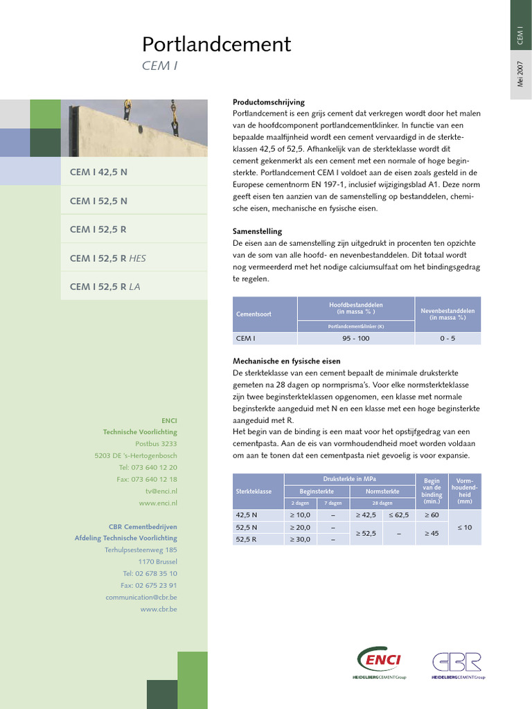 Grijs Portlandcement Cem I | PDF