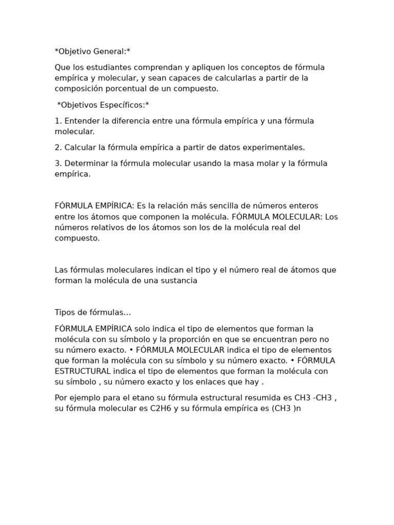 Formula Empirica | PDF