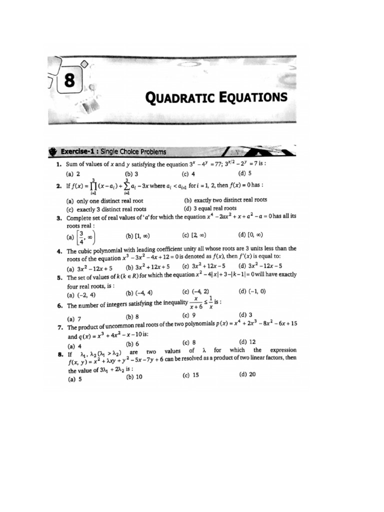 Quadratic Equation | PDF