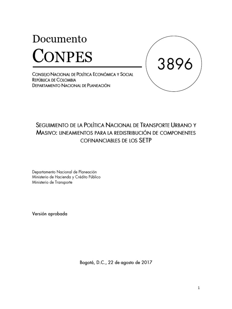CONPES 3896 Agosto 2017 | PDF