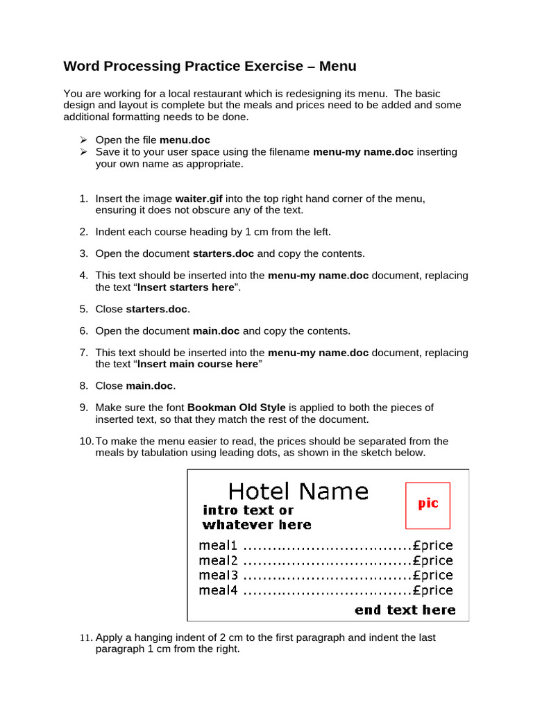Menu Instruct | PDF