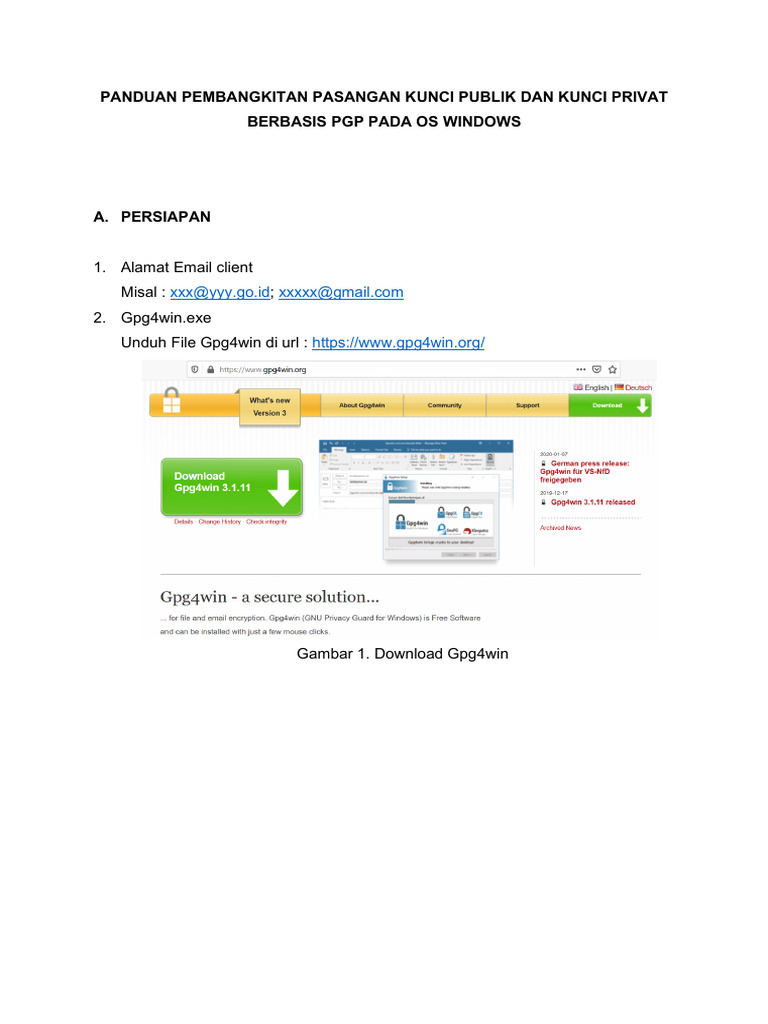 Panduan Pembangkitan Pasangan Kunci Publik Dan Privat Berbasis PGP | PDF