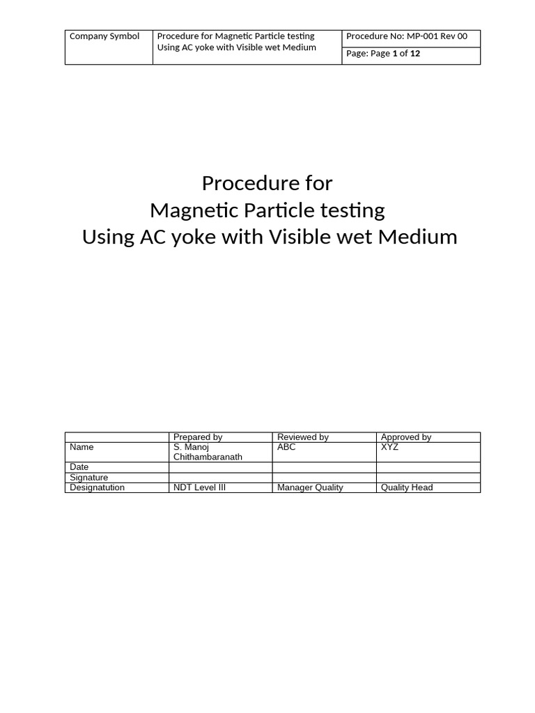 Manoj MPT Level - 3 Exam Procedure | PDF | Nondestructive Testing | Welding