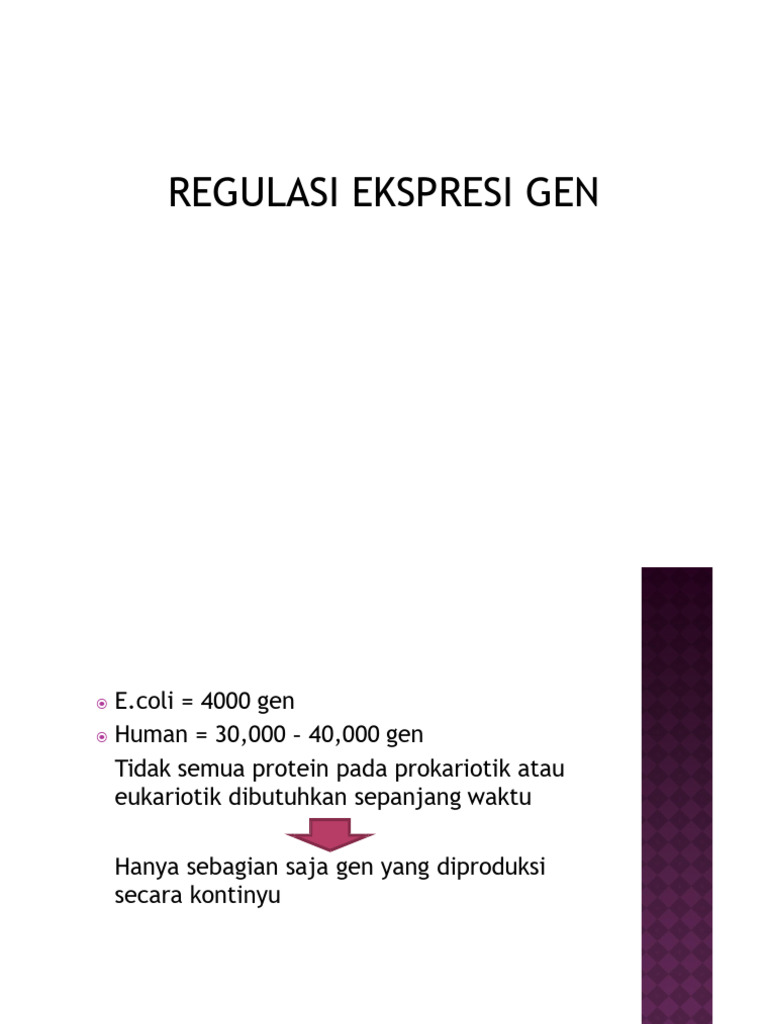 1 Regulasi Ekspresi Gen Protein | PDF | Operon | Repressor