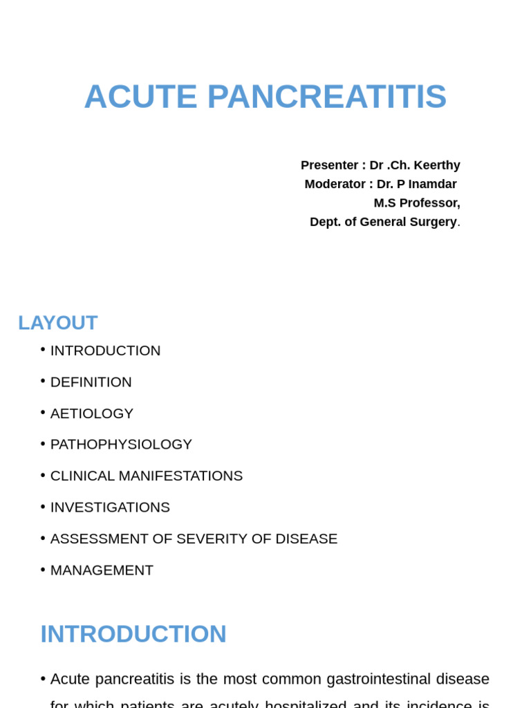 Acute Pancreatitis | PDF | Pancreas | Inflammation
