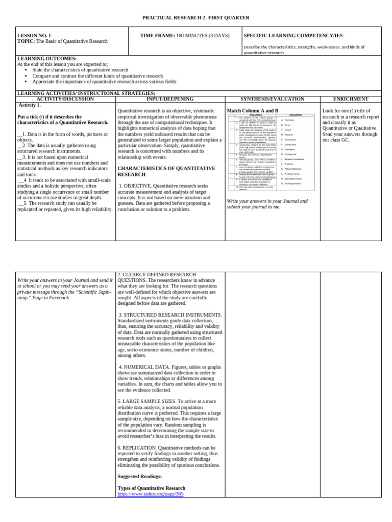 Practical Research 2 MODULE | PDF | Quantitative Research | Plate Tectonics