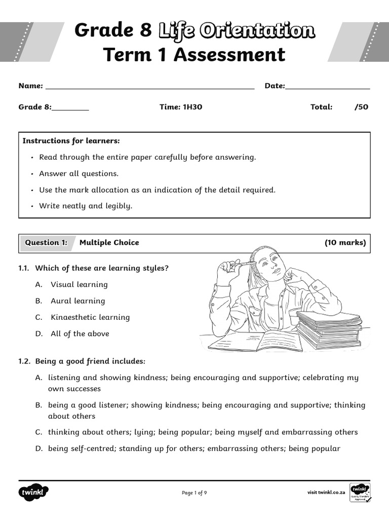 Grade 8 Life Orientation Assessment | PDF | Intimate Relationships ...