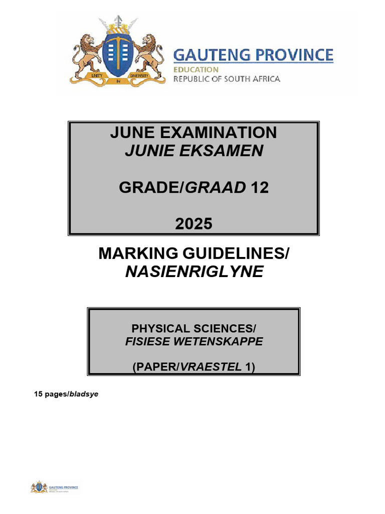 Grade 12 Physics Exam Guidelines 2025 | PDF | Force | Physics