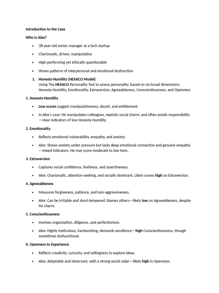 Alex Case Activity 6 | PDF