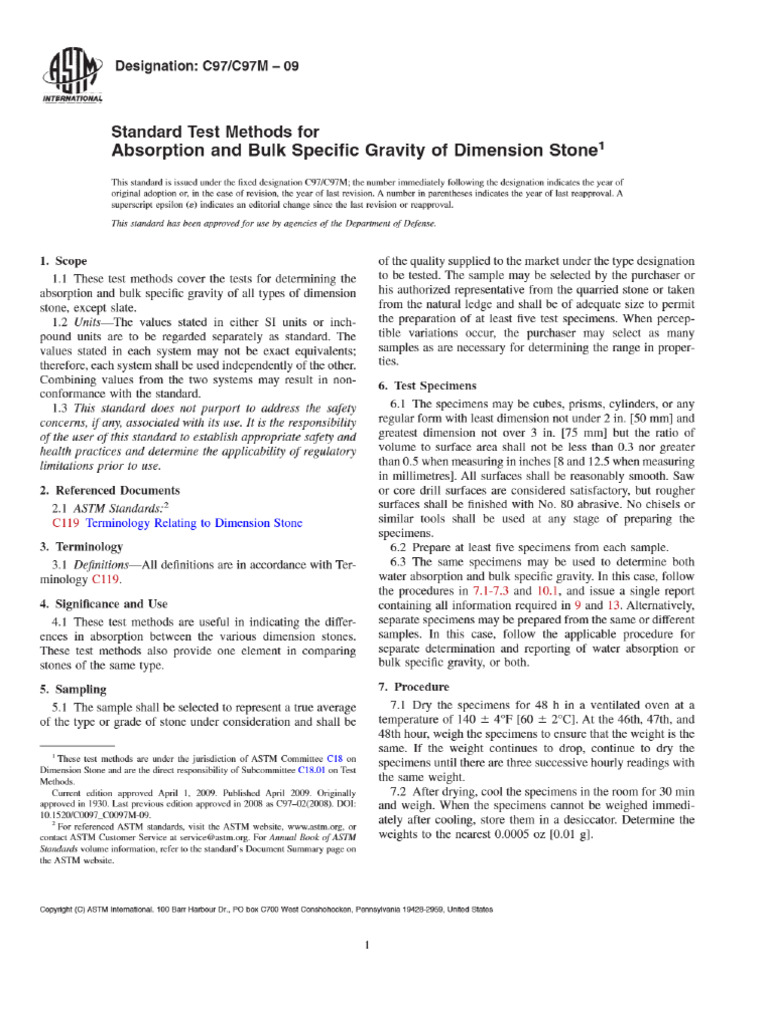 Astm C97 | PDF