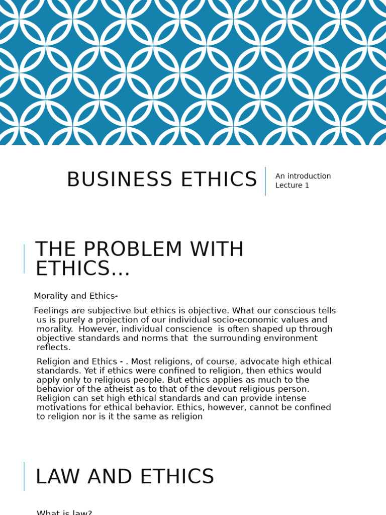 Introduction To Business Ethics | PDF | Social Psychology | Liberal ...