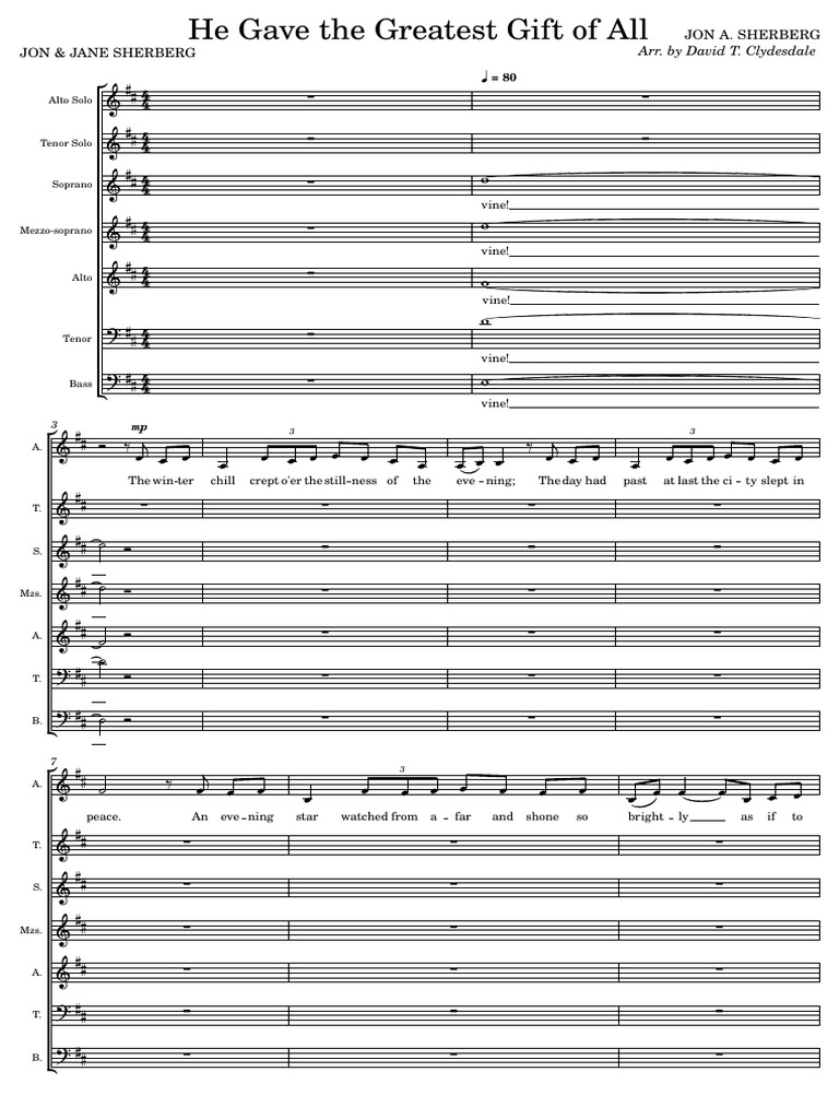 He Gave The Greatest Gift of All | PDF | Musical Compositions | Pitch ...