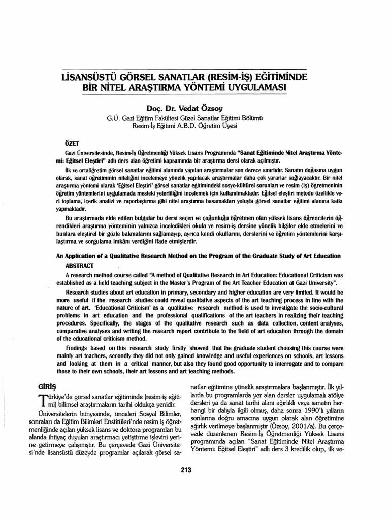 Gorsel Sanatlar Nitel Arastirma | PDF