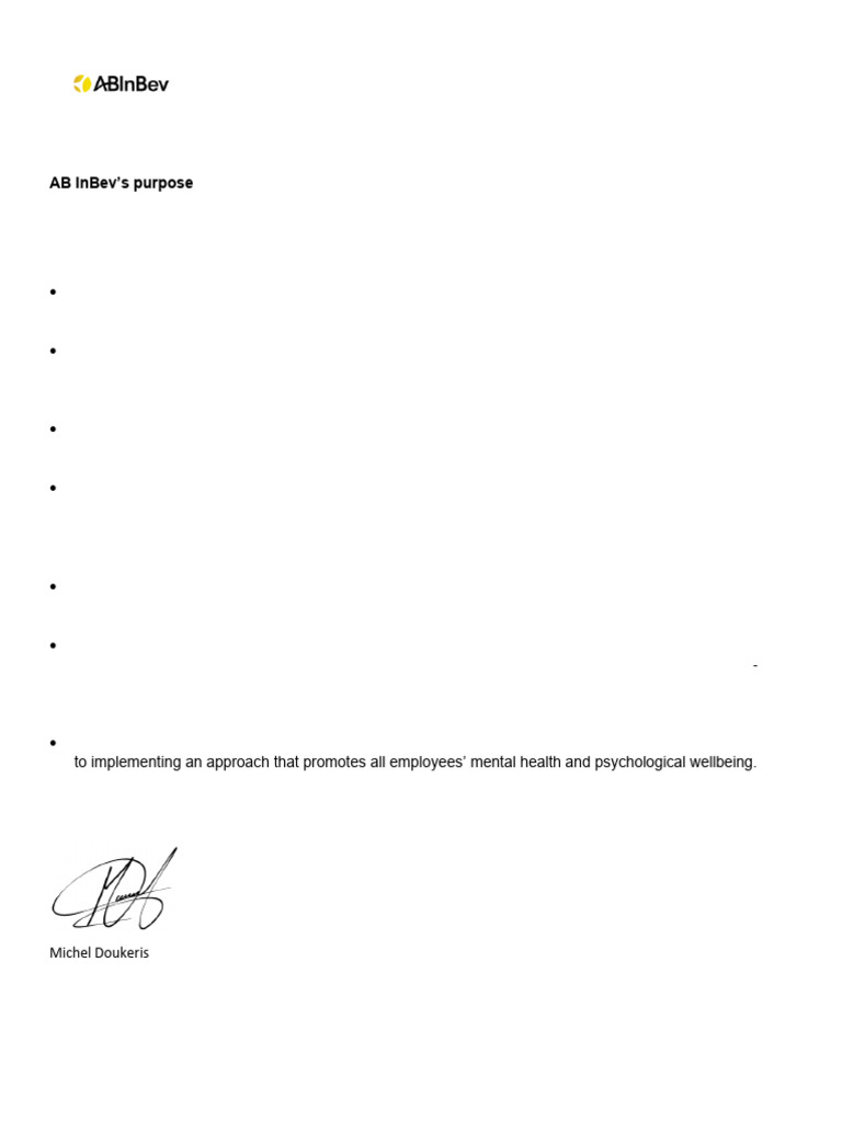 AB InBev Health Safety Policy | PDF