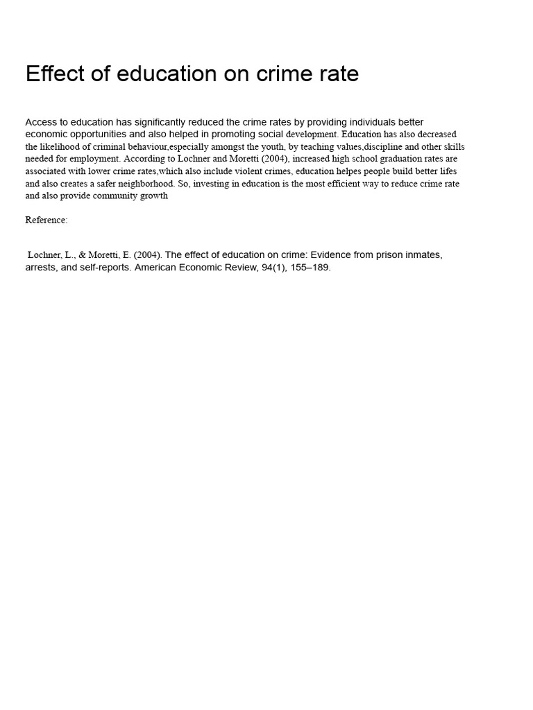 Education's Impact on Crime Reduction | PDF