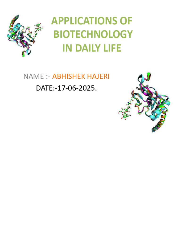 Biotechnology Applications Presentation ARH | PDF