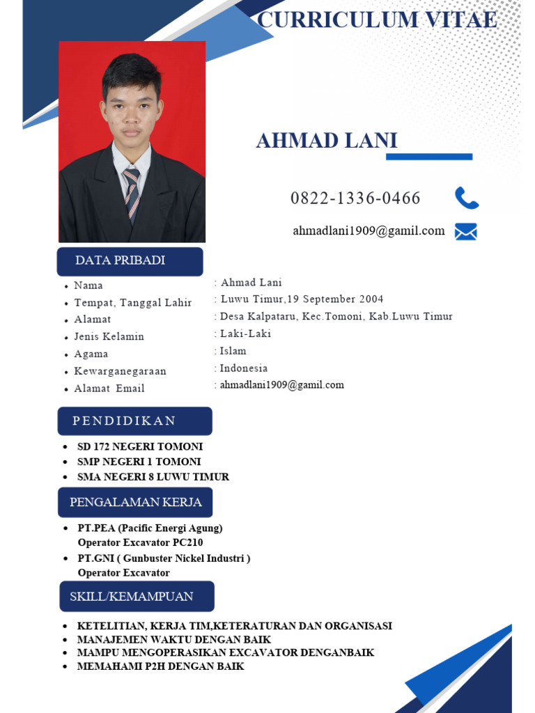 CV - Ahmad Lani | PDF