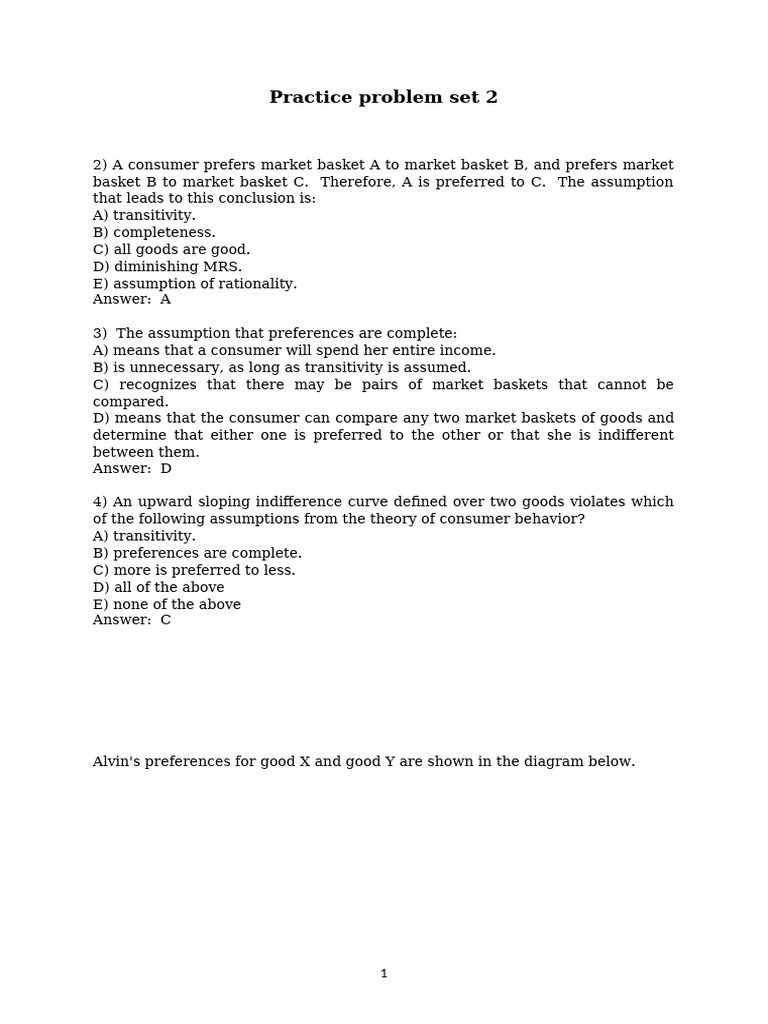 Practice Problem Set 2 With Answers | PDF | Demand | Elasticity (Economics)