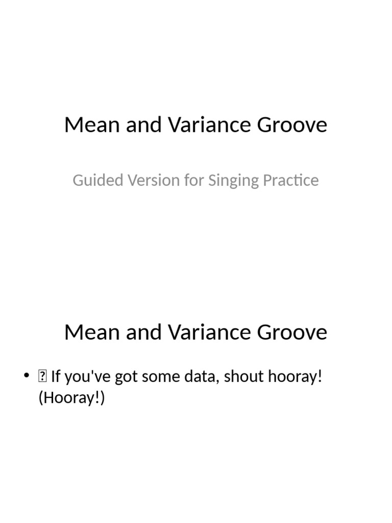 Mean and Variance Groove Guided | PDF
