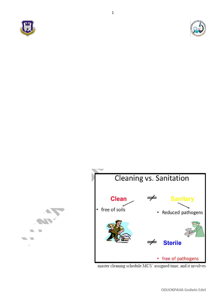 Cleaning and Sanitation | PDF | Sanitation | Soil
