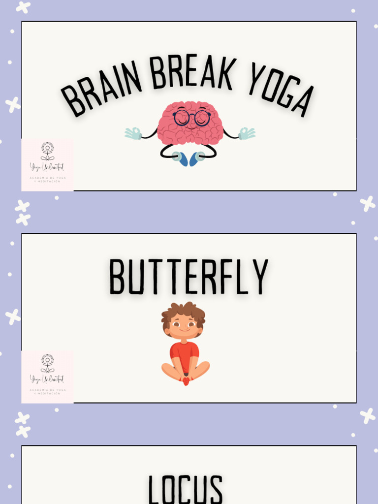 Cartoon Kids Brain Break Yoga Presentation | PDF
