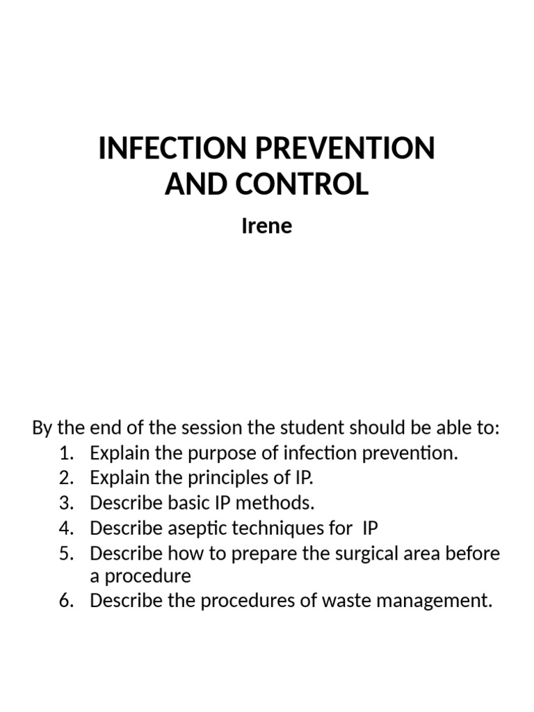 Lecture Five-Infection Prevention ,,handwashing and Wastemangement ...