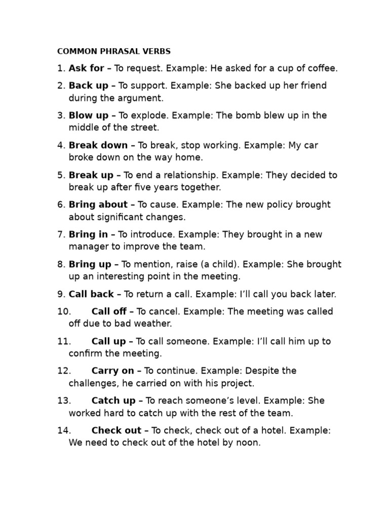 Common Phrasal Verbs | PDF | English Language