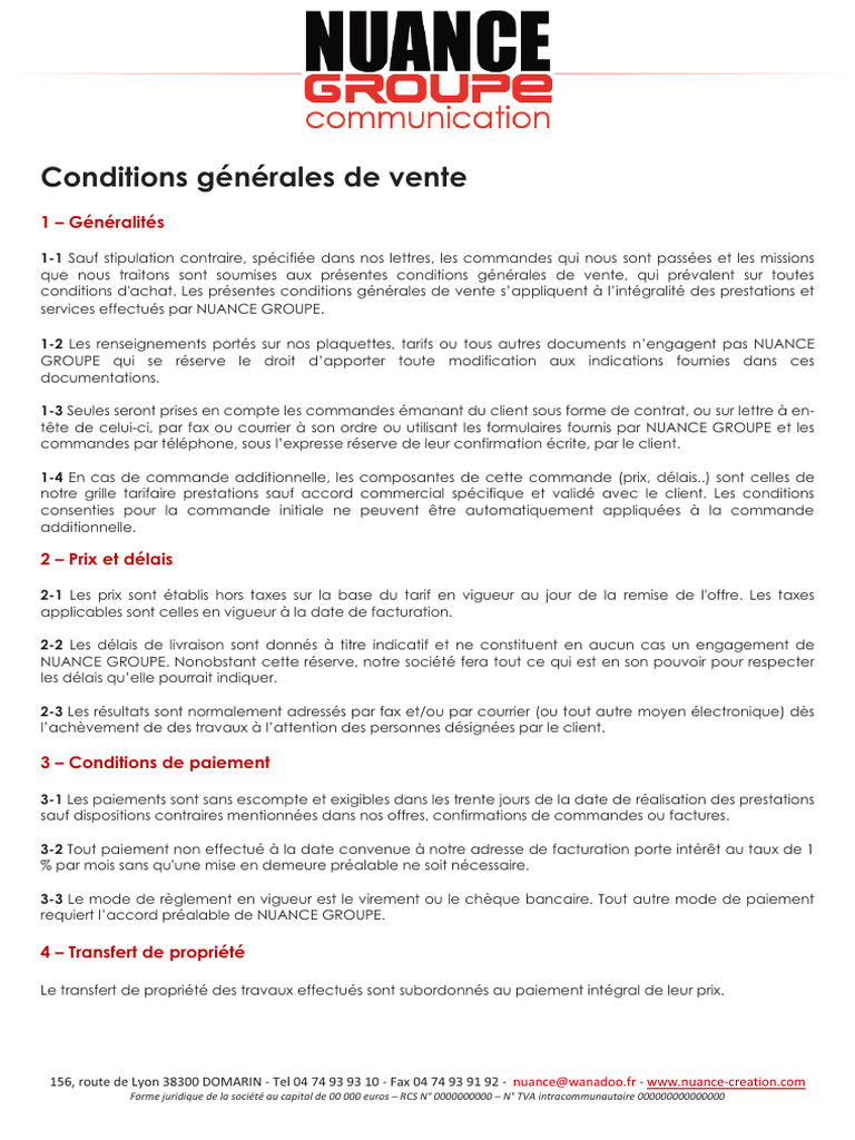 cgv | PDF | Facture