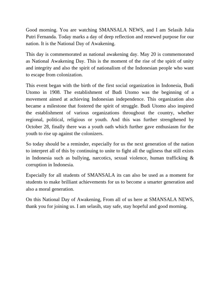 News Anchor Text Sela. Bismillah Menang | PDF