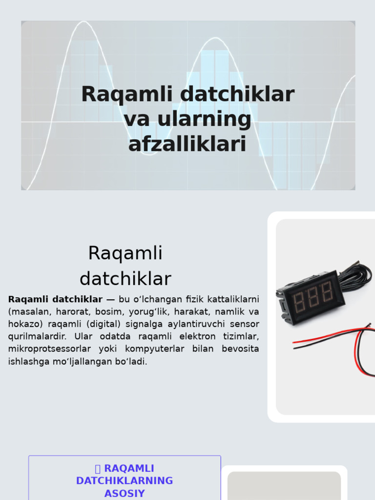 Raqamli Datchiklar Va Ularning Afzalliklari | PDF