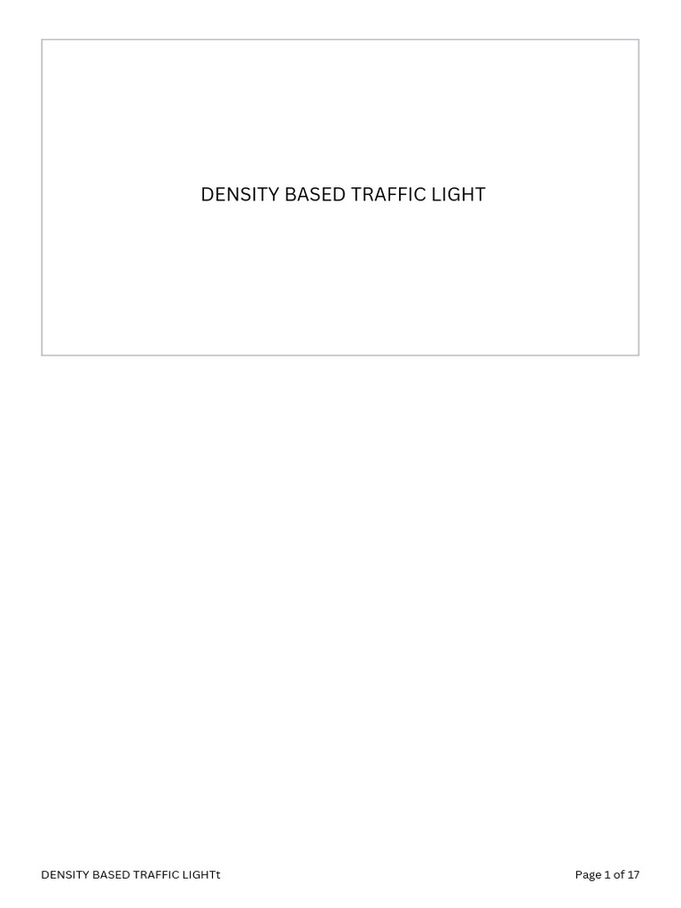 Density Based Traffic Lightt | PDF | Traffic | Traffic Light